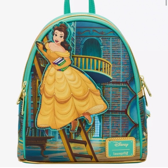 Loungefly | Bags | Loungefly Disney Belle Blue And Yellow Backpack ...